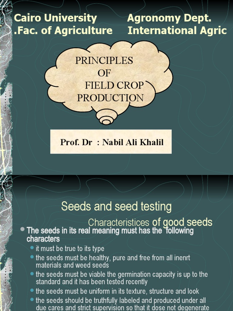 Lecture No. 5 Seeds and Seed Testing | PDF | Seed | Germination