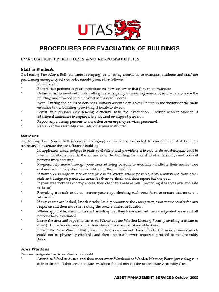 Building Evacuation Procedures | PDF | Emergency Evacuation | Emergency