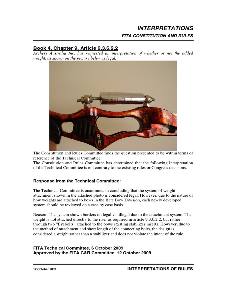Bk4 Art9.3.6.2.2 Barebow Weight | PDF | Law | Technology & Engineering
