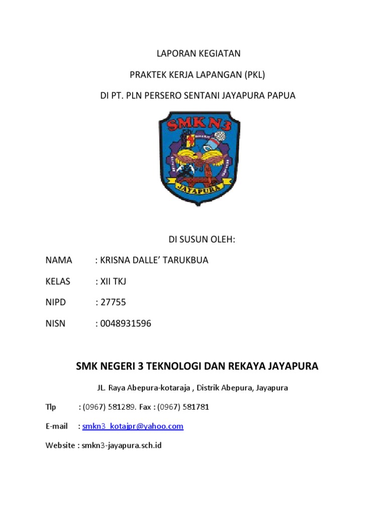 Cover Laporan PKL 1 | PDF