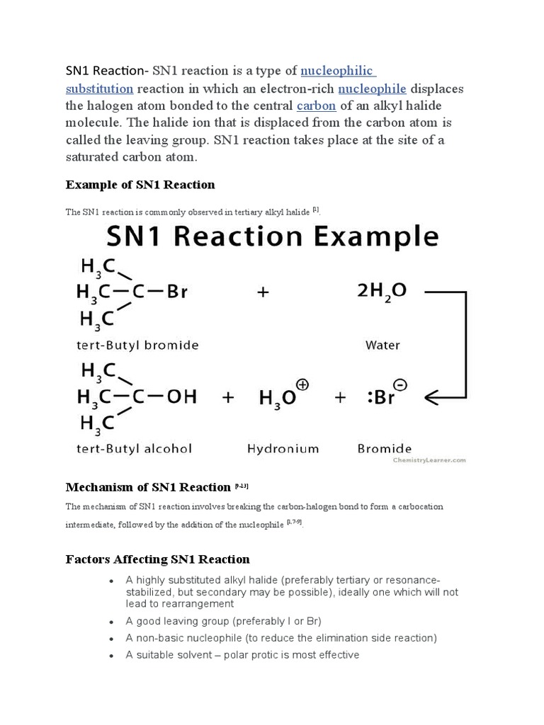 Understanding the Mechanisms and Factors Affecting SN1 and SN2 ...