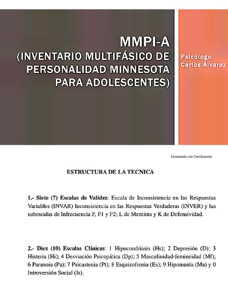 Manual Interpretación Mmpi-A | PDF