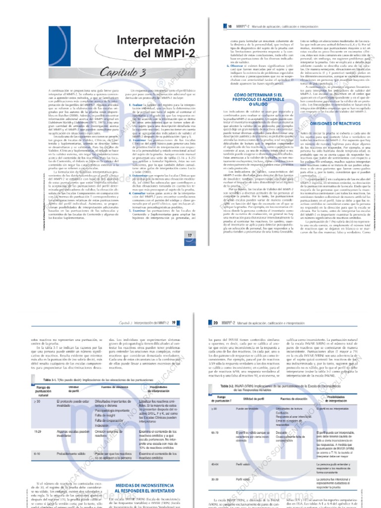Mmpi 2 Manual Interpretación | PDF