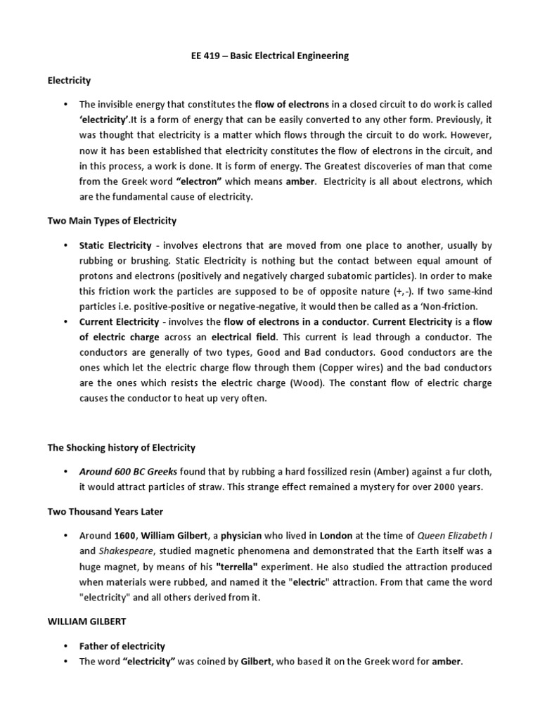 EE-419 Module 1 | PDF | Atoms | Resistor