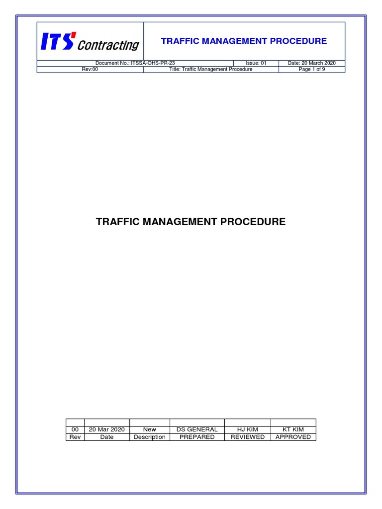 Traffic Management Procedure | PDF