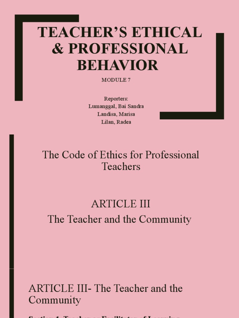 Code of Ethics Article III | PDF | Applied Ethics