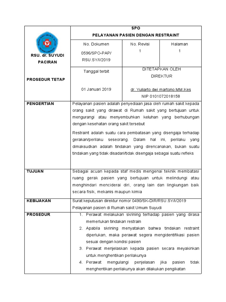SPO ALAT PENGIKAT (Restraint) | PDF
