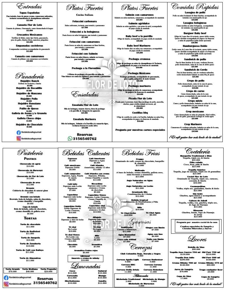 Menu Nuevo Flor de Loto Nuevo | PDF | ensalada | Salsa
