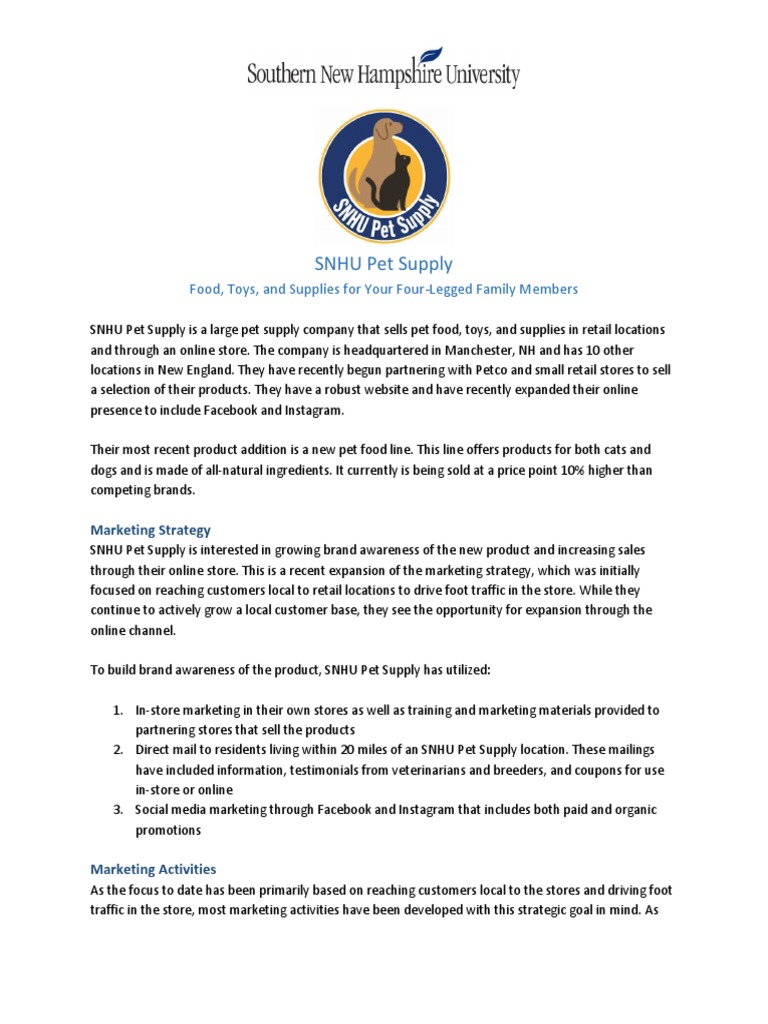 Mkt355 Snhu Pet Supply Case Study | PDF | Advertising | Online Advertising