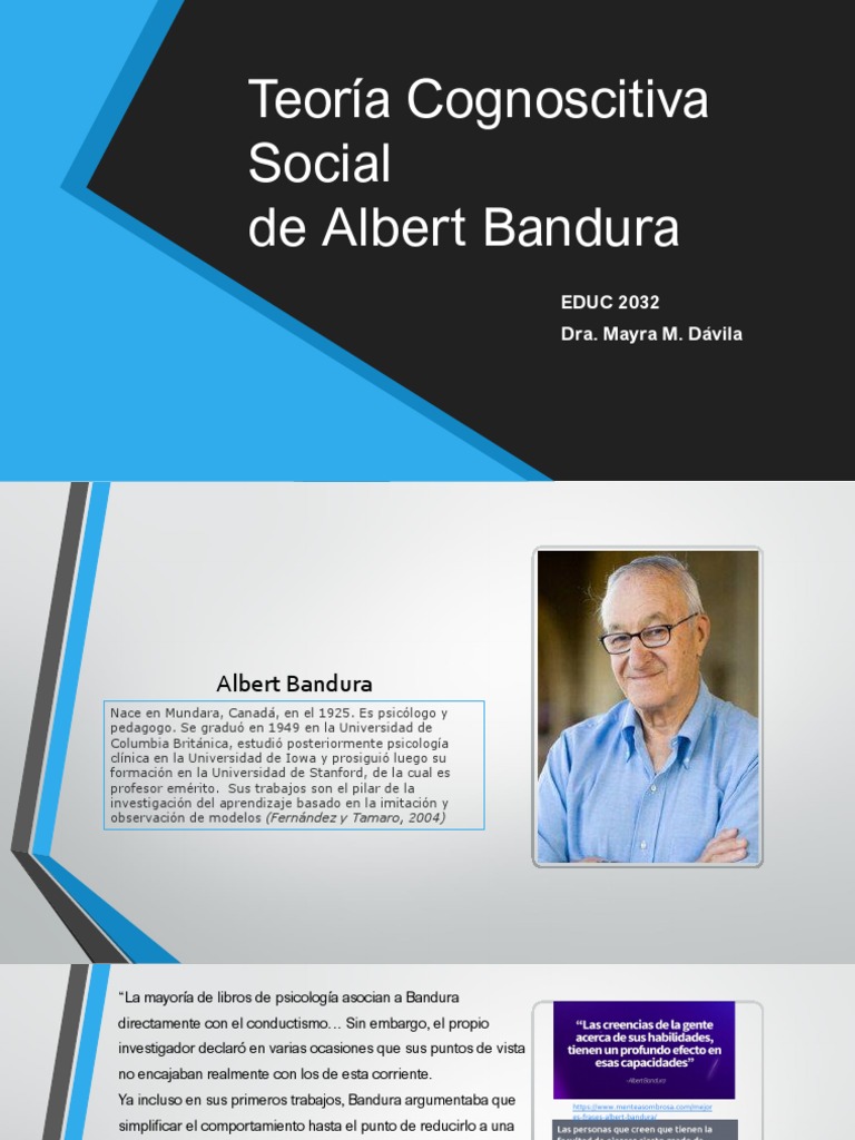 Teoría Cognoscitiva Social de Bandura | PDF | Aprendizaje | Comportamiento