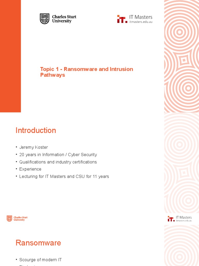 Topic 1 - Ransomware Techniques 1.0 | PDF | Ransomware | Phishing