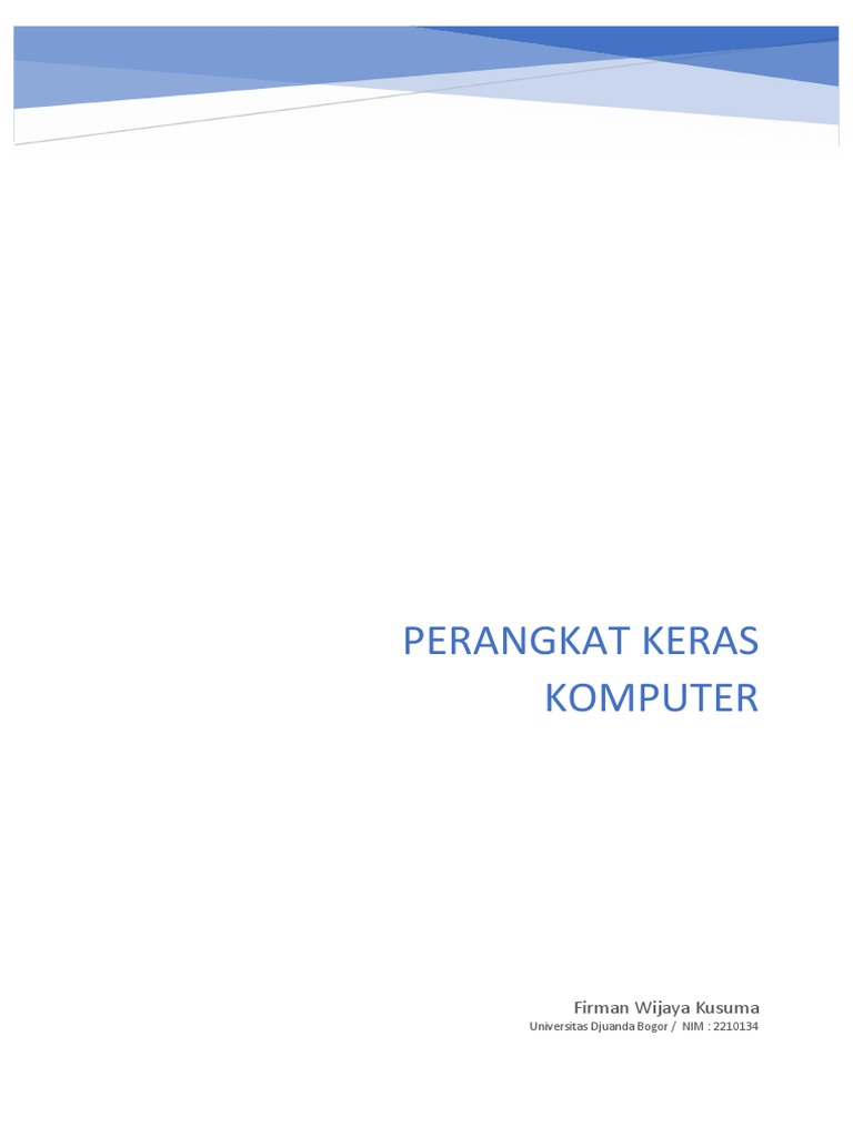 Perangkat Keras Firman Wijaya Kusuma | PDF | Komputer