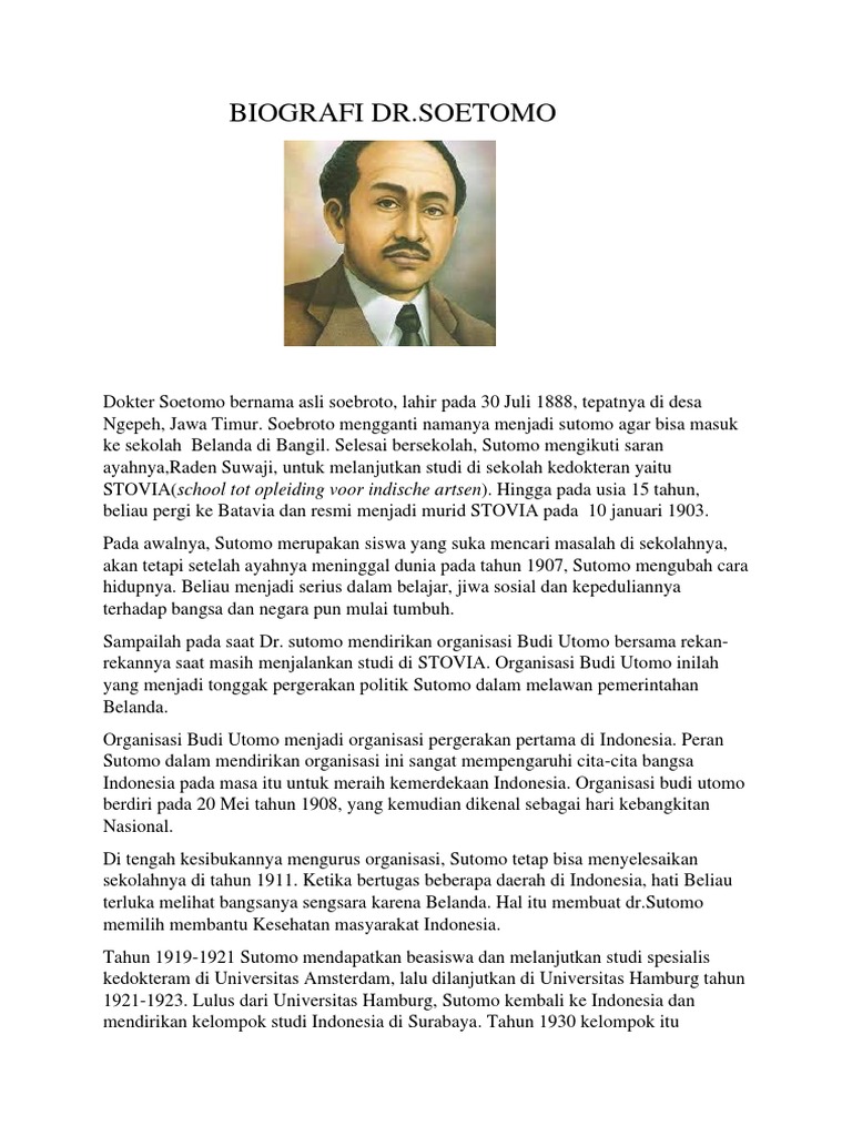 Biografi Dr. Soetomo | PDF