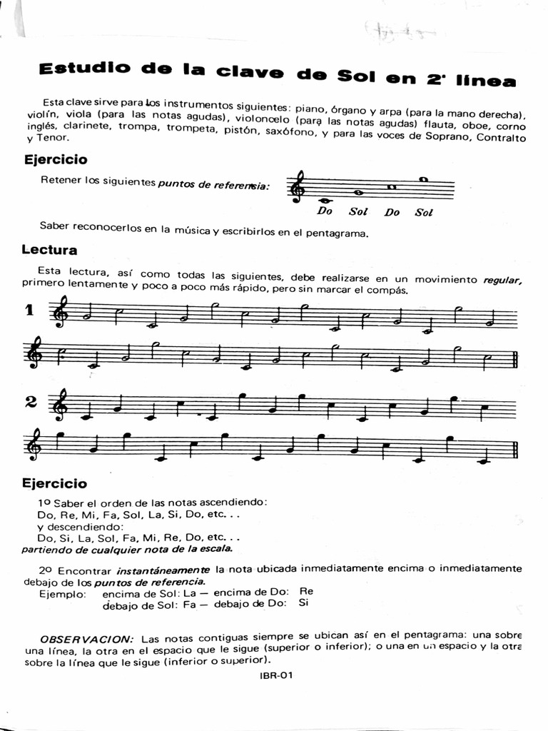 Lectura Clave de Sol | PDF