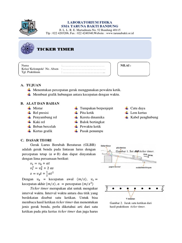 Ticker Timer | PDF