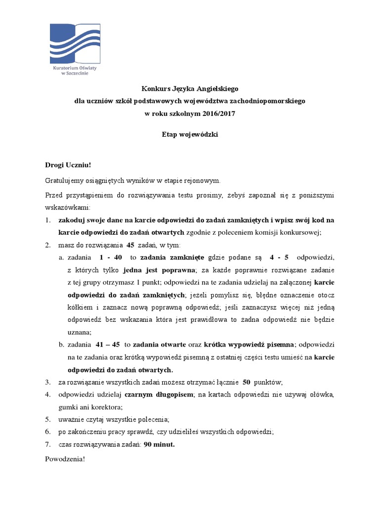 Ang - Woj SP Test | PDF