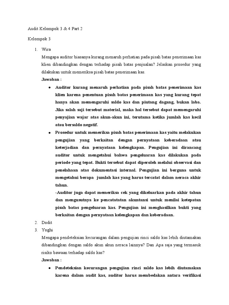 Audit Kelompok 3&4 Part 2 | PDF