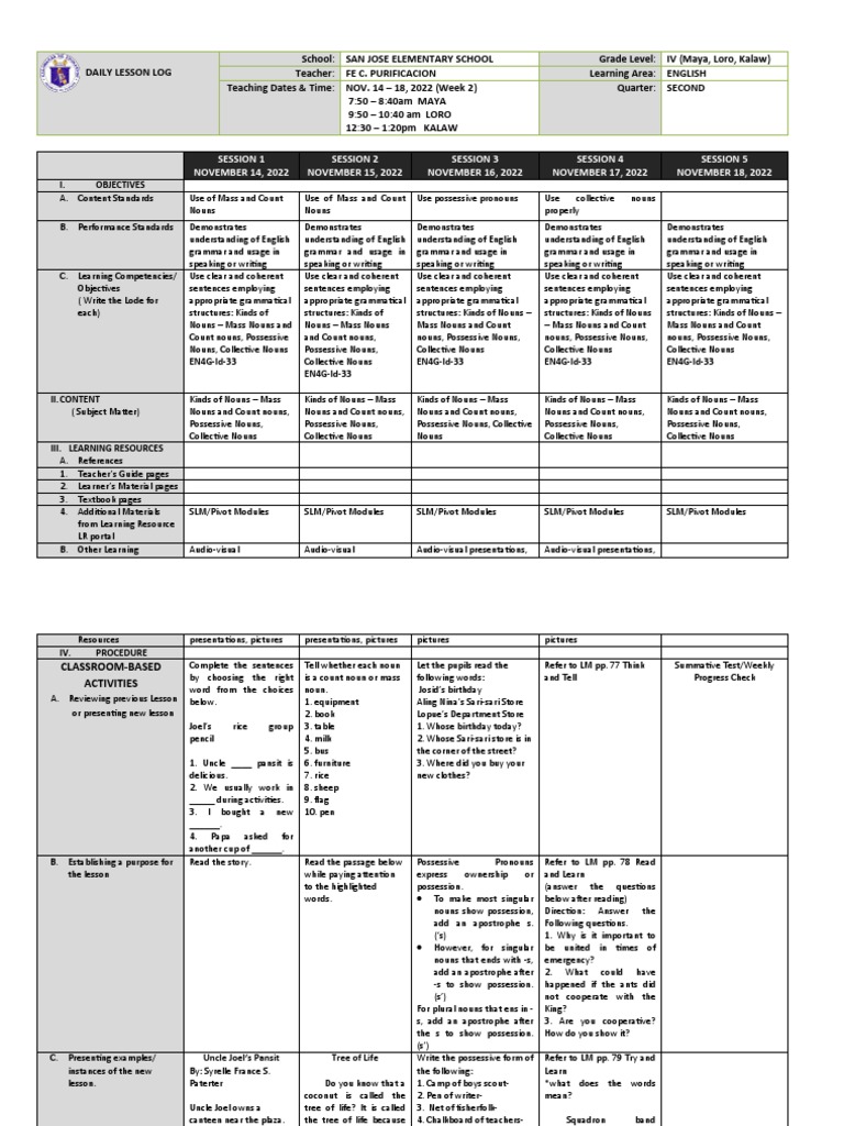 DLL English-4 Q2 W2 | PDF