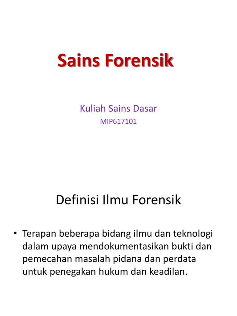 Sains Forensik | PDF