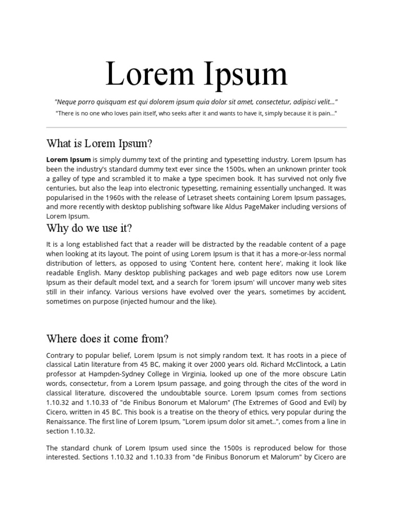 Lorem Ipsum | Download Free PDF | Tullii