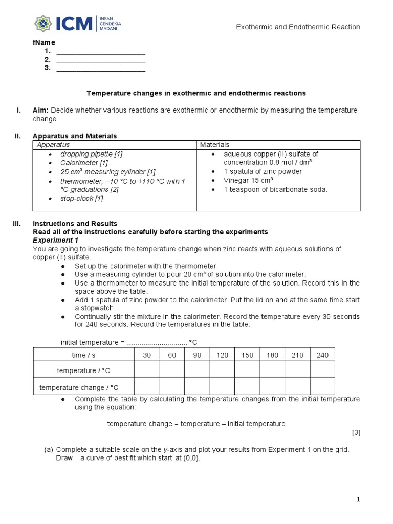 Exothermic vs Endothermic Reactions | PDF | Chemical Reactions | Heat