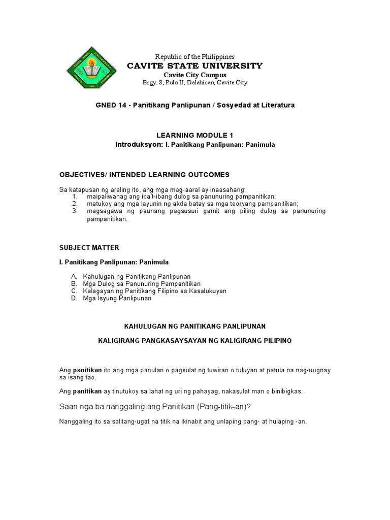 Learning Module 1 | PDF