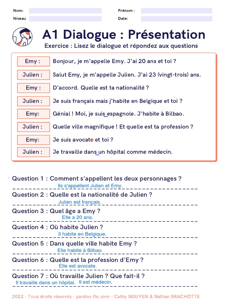 A1 - Fiches Pédagogiques | PDF