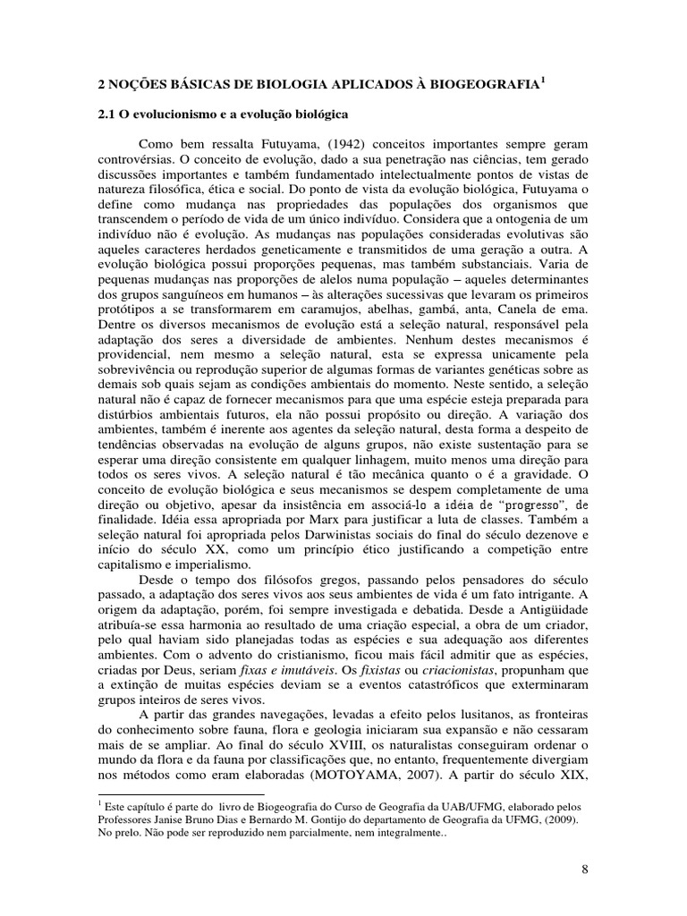 As Evidências da Evolução Biológica: Uma Análise dos Conceitos de ... As Evidências da Evolução Biológica: Uma Análise dos Conceitos de ...