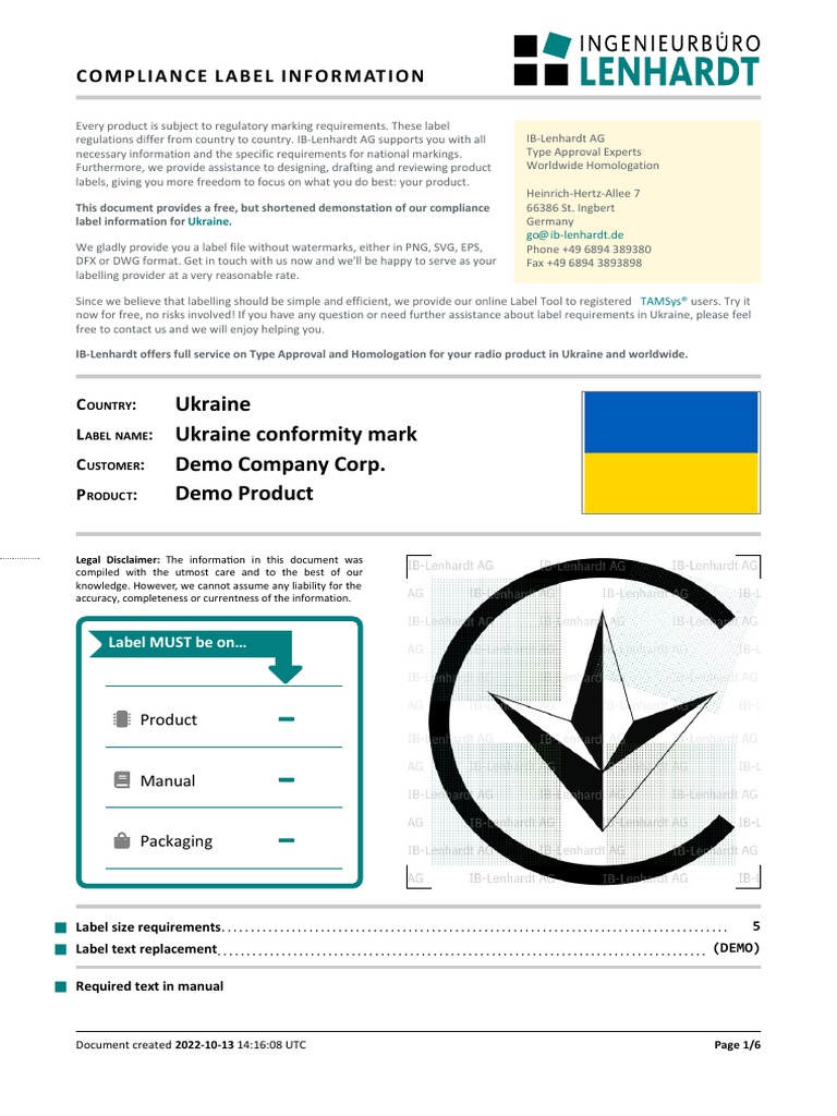 Ukraine Ukraine - Conformity - Mark Label Requirements | PDF | Regulation