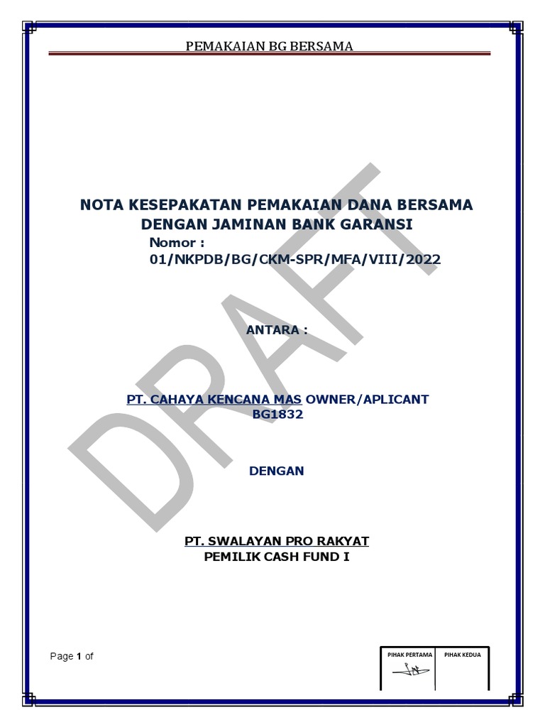 Draft BG Pakai Bersama Ms Heri | PDF