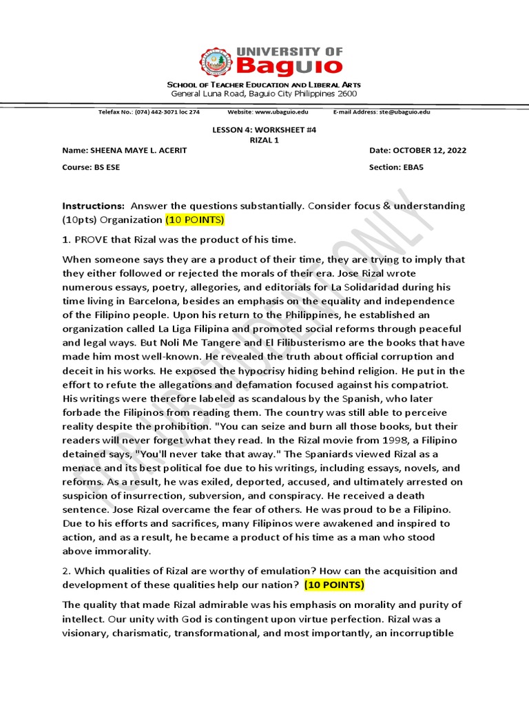 UNIT 3 - Lesson 4 - WORKSHEET 4 | PDF | Philippines