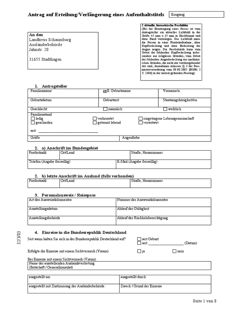 Blue Card Application | PDF