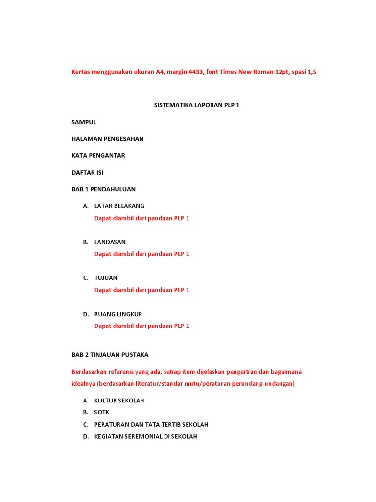 Sistematika Laporan PLP 1 PGSD Unm Rev 113.5.2022 | PDF | Kajian Bahasa Asing