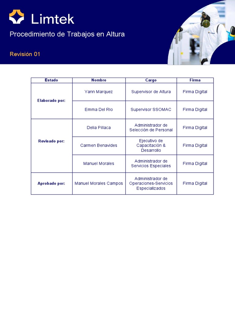 OP-PR-014 Trabajos en Altura (Rev.01) | Descargar gratis PDF | Gestión ...
