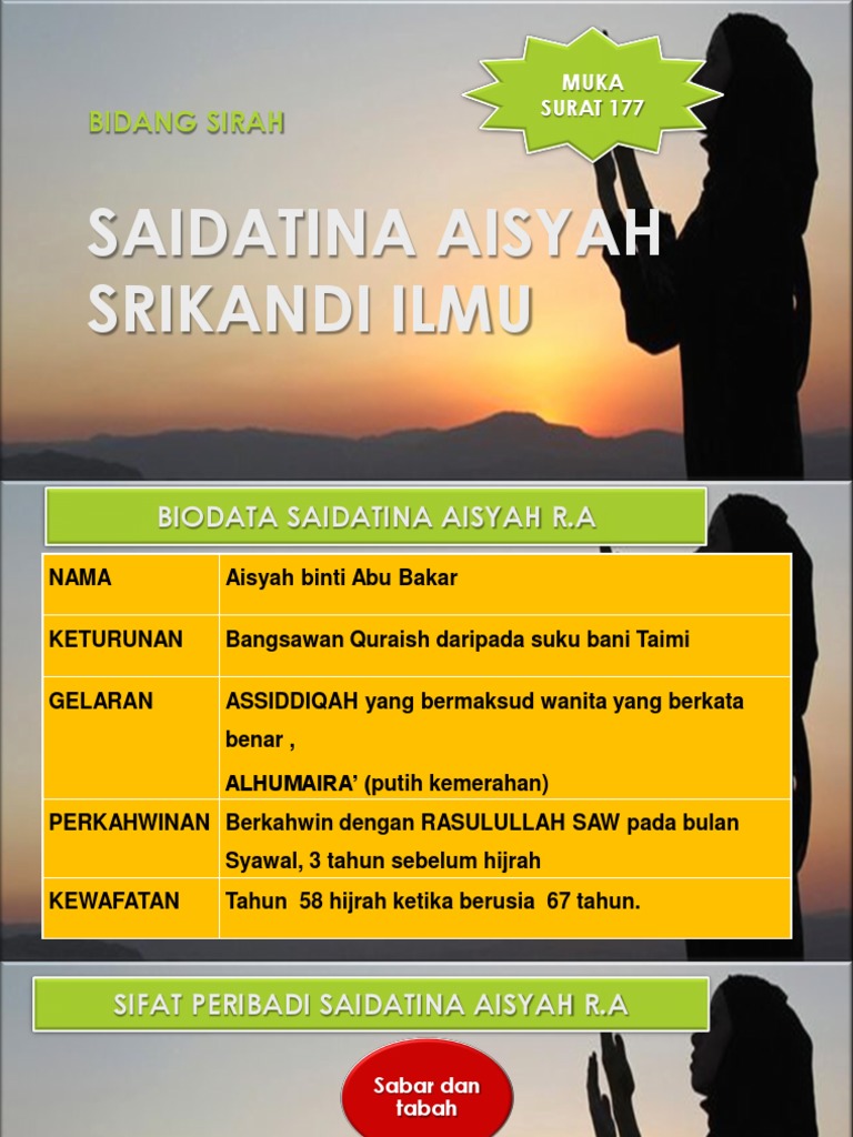 Pelajaran 23 2 Saidatina Aisyah Srikandi Ilmu Pdf