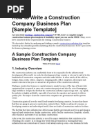 A Sample Construction Company Business Plan Template | PDF | Architect ...