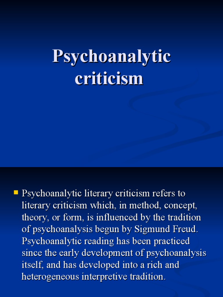 Psychoanalythic Criticism | PDF | Psychoanalysis | Id