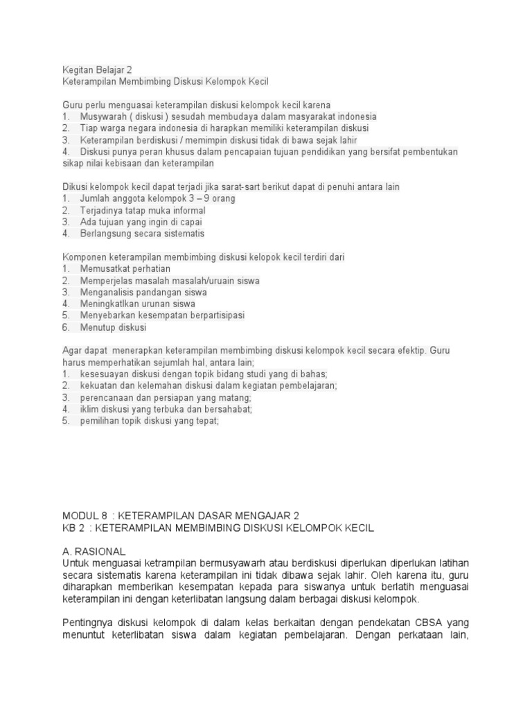 Rangkuman Modul 8 KB 2 | PDF | Karier & Perkembangan