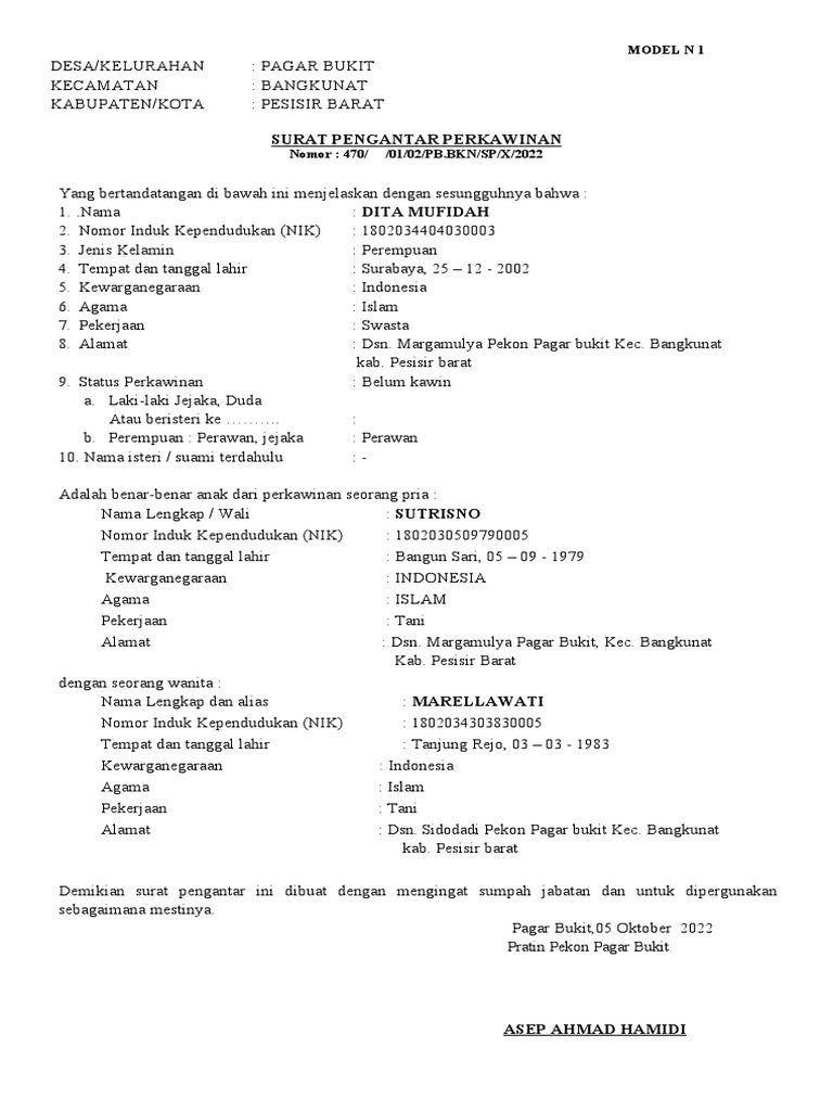 Model N1 N7 Lengkap | PDF