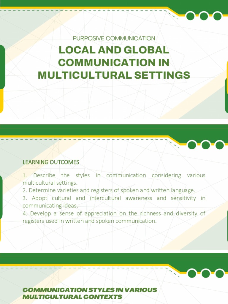 LOCAL AND GLOBAL COMMUNICATION IN MUTICULTURAL SETTINGS | PDF