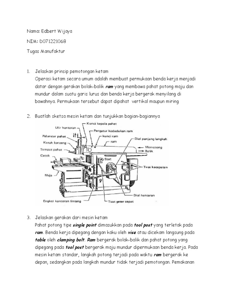 Prinsip dan Operasi Mesin Ketam | PDF