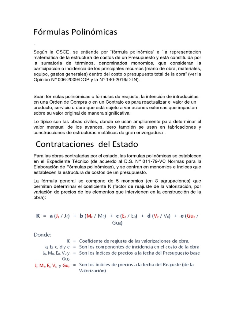 Fórmulas Polinómicas-Urp | PDF | Presupuesto | Economias