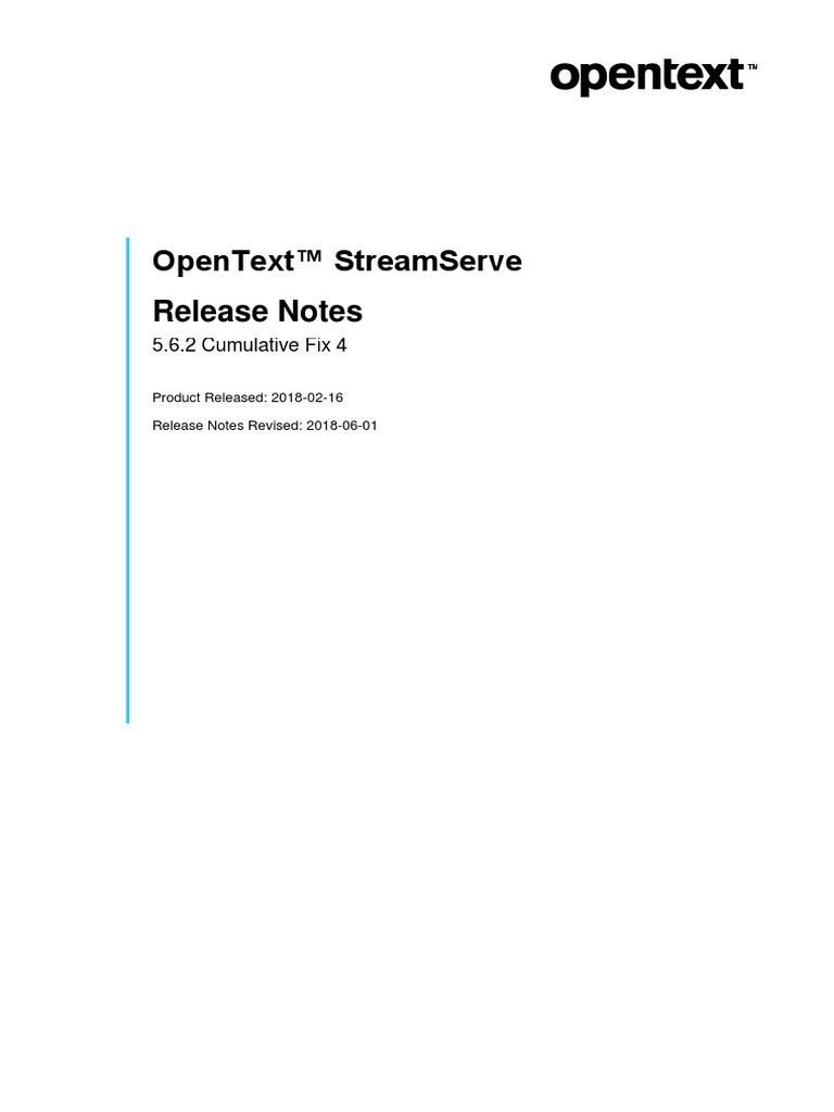 OpenText StreamServe 5.6.2 Cumulative Fix 4 Release Notes | PDF | Java ...