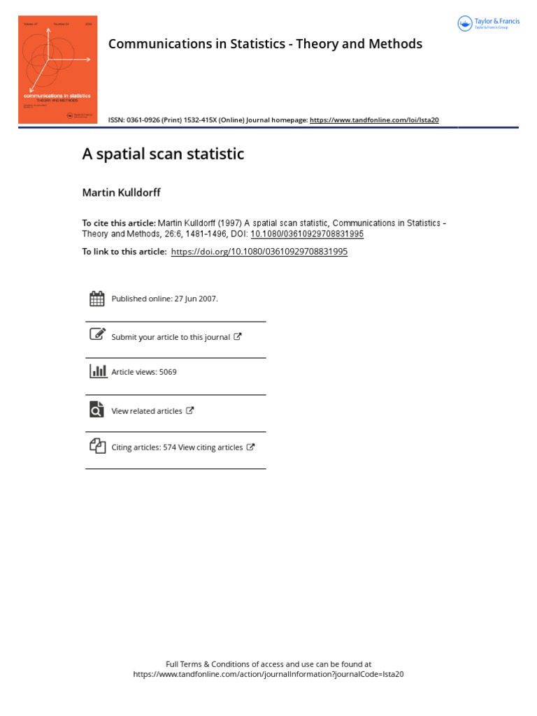 A Spatial Scan Statistic | PDF A Spatial Scan Statistic | PDF