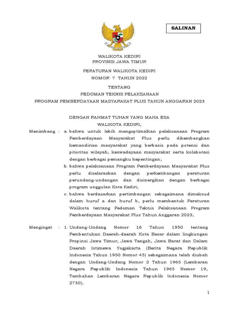 Pedoman Prodamas Plus Kediri 2023 | PDF | Pengelolaan Keuangan & Uang