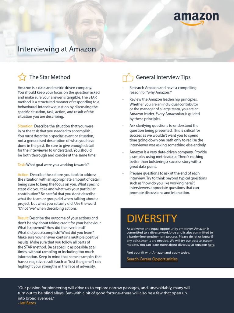 Amazon Interview Guide: STAR Method & Tips | PDF | Amazon Kindle