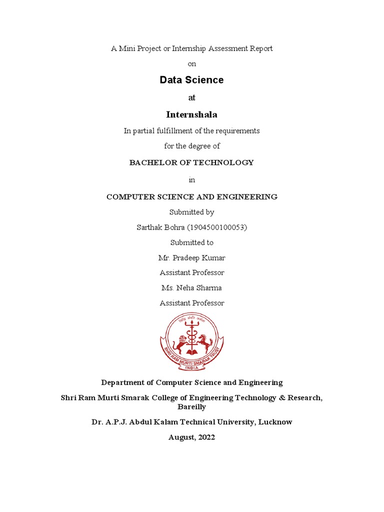 Final Internshala Report | PDF | Statistics | Statistical Inference