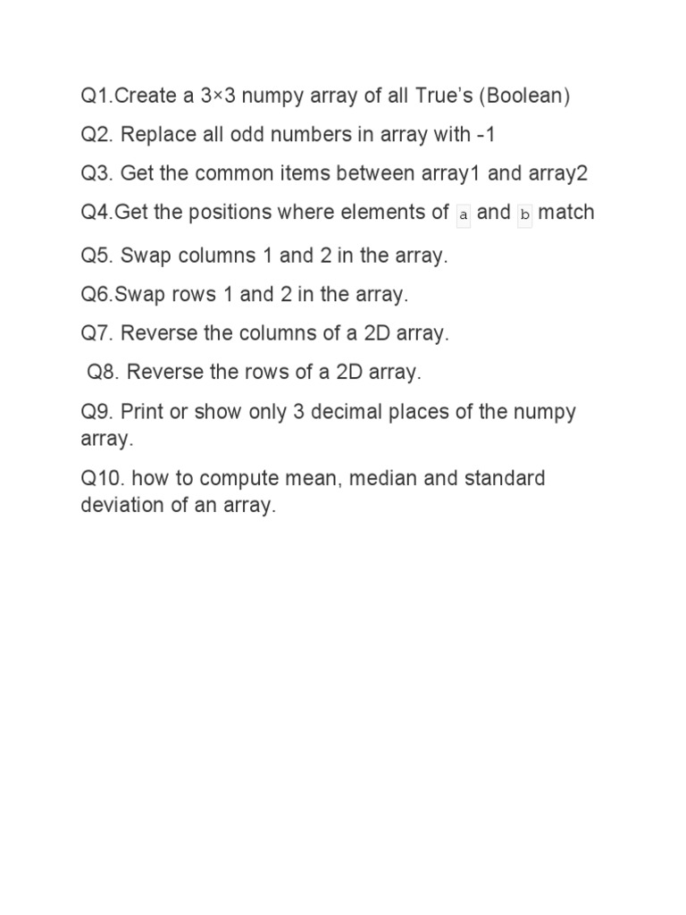 Numpy Assignment | PDF