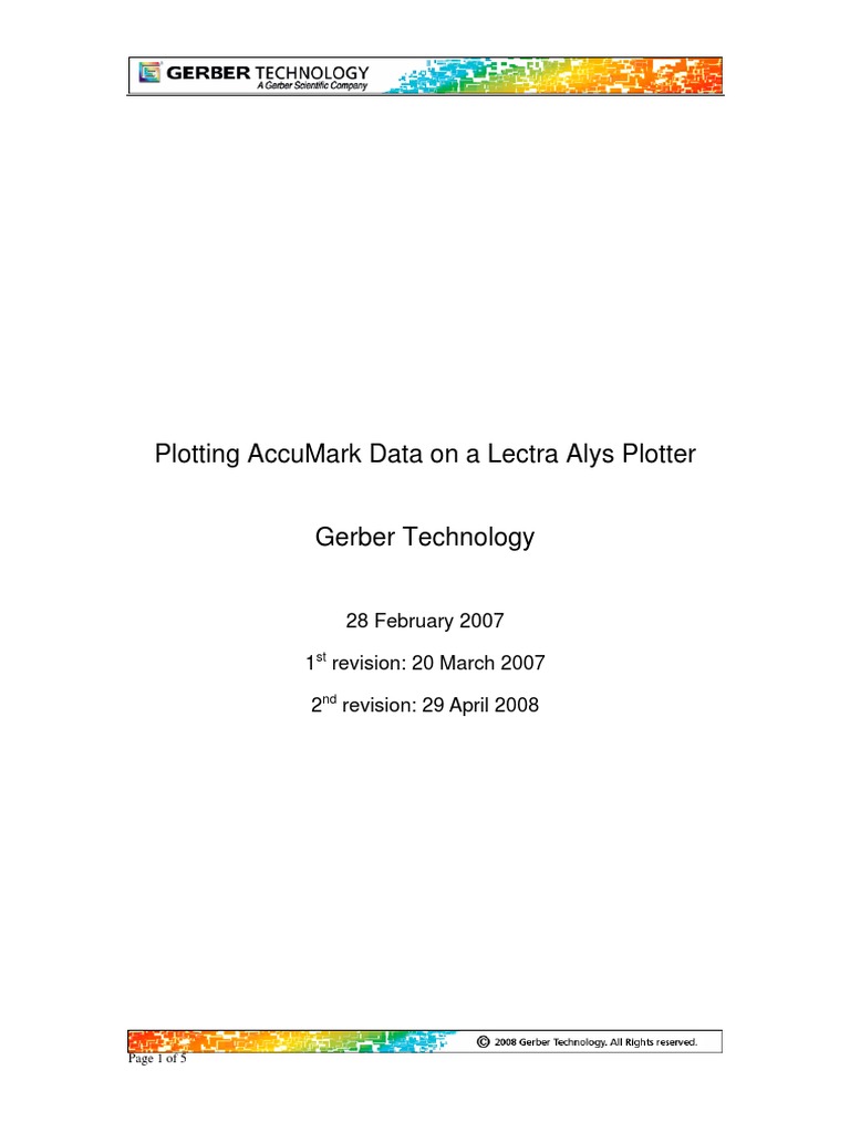 Instructions On Accumark Plot Pieces By Lectra Alys Plotter Pdf