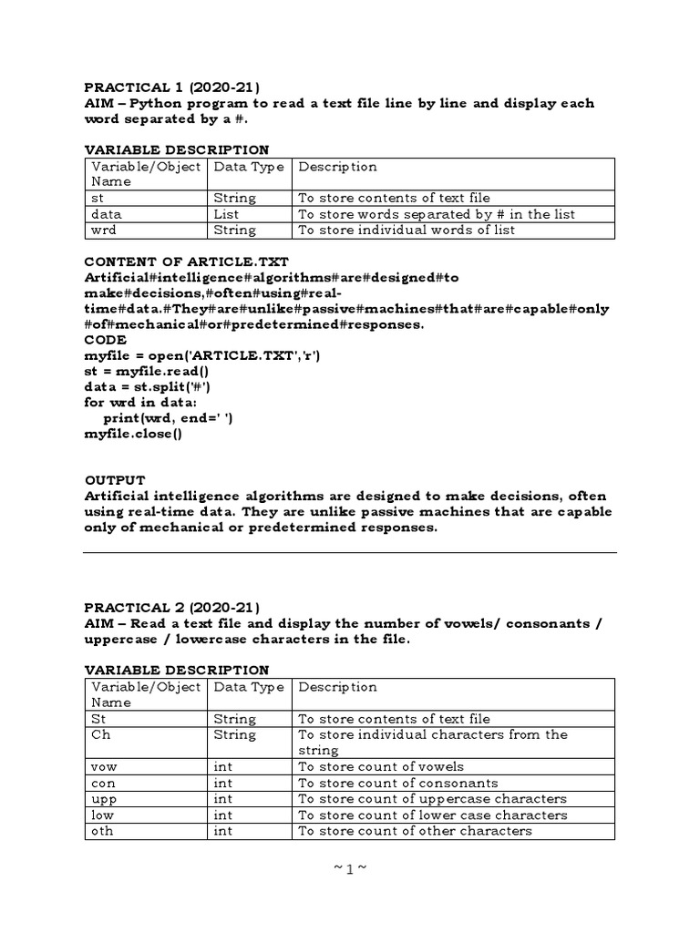CS Practicals Xii 2021 22 | PDF | Subroutine | Parameter (Computer ... CS Practicals Xii 2021 22 | PDF | Subroutine | Parameter (Computer ...